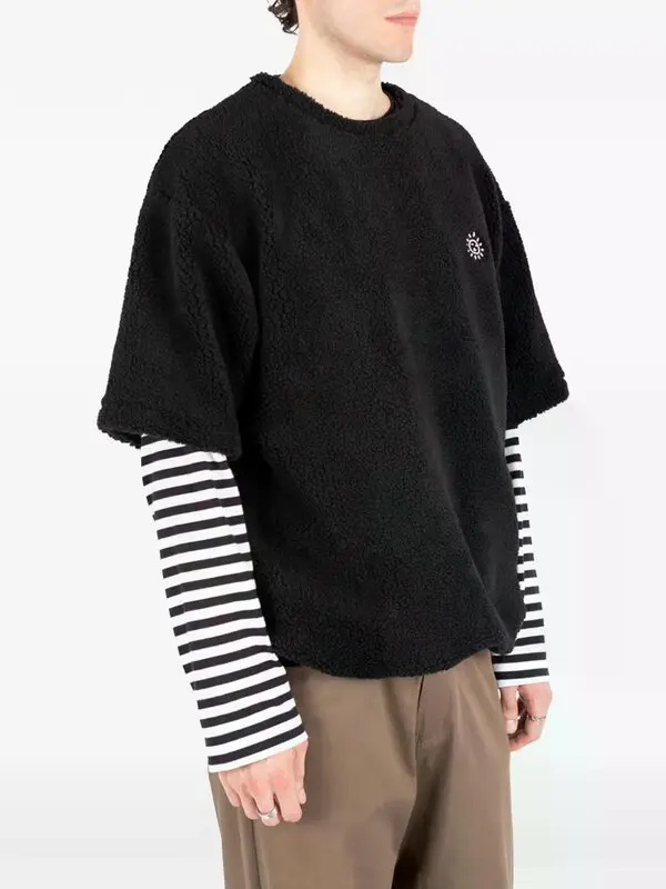 SOCIETE ANONYME Fleece-texture Logo-patch T-shirt