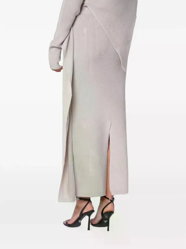 ENTIRE STUDIOS Draped Ribbed-knit Maxi Skirt