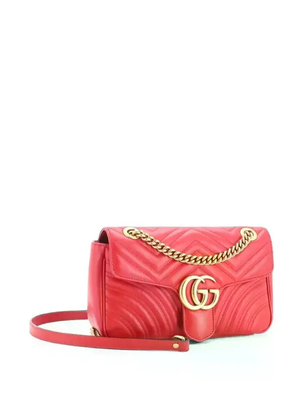 Gucci Gg Marmont Flap Bag Matelasse Leather Small Crossbody Bag