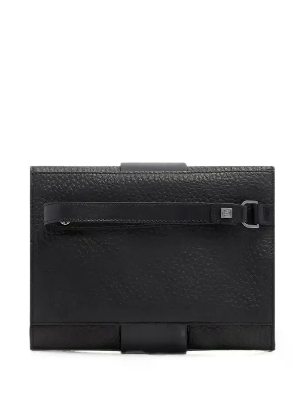 PIQUADRO Buckle-fastening Pebbled Laptop Bag
