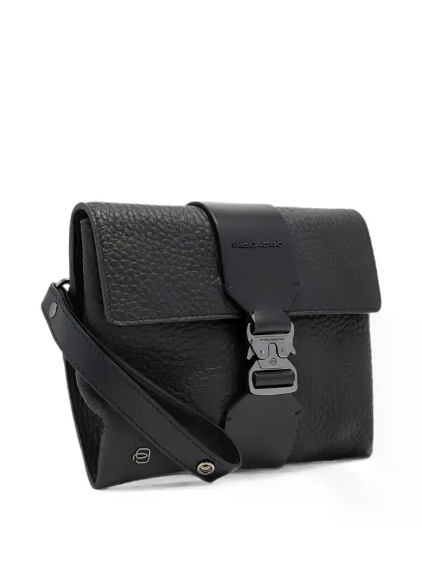 PIQUADRO Buckle-fastening Pebbled Laptop Bag