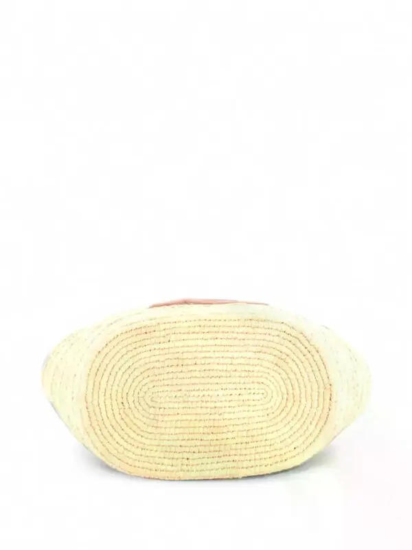 Celine Classic Panier Raffia And Leather Teen Tote Bag