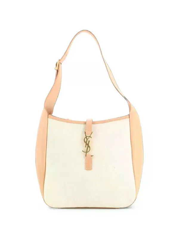 Saint Laurent Le 5 A 7 Supple Canvas And Leather Small Hobo Bag