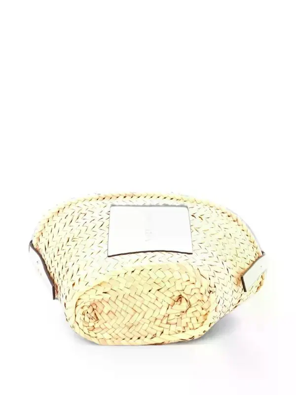 Loewe Drawstring Bucket Raffia And Leather Crossbody Bag
