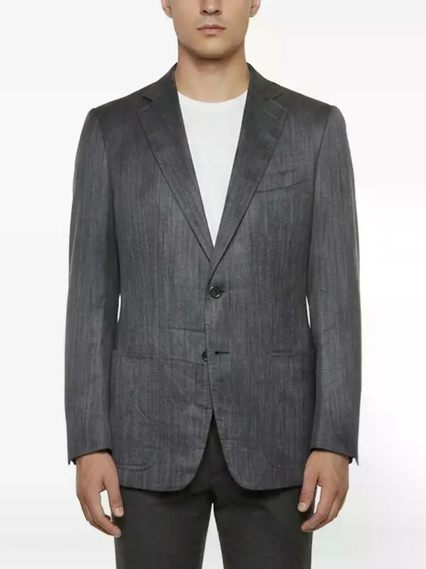 TOM FORD Herringbone Single-breasted Blazer - Grey