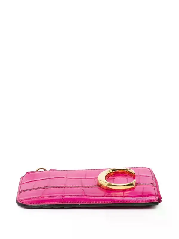 Chloé 2010-2026 Croc Embossed Leather C Coin Card Holder