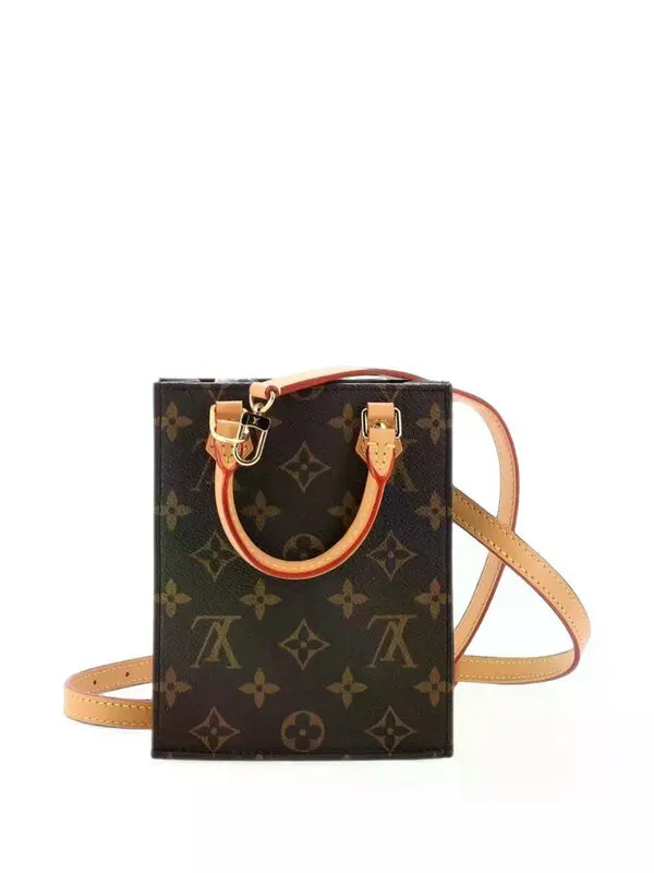 LOUIS VUITTON Petit Sac Plat Bag Monogram Canvas Crossbody Bag - Brown