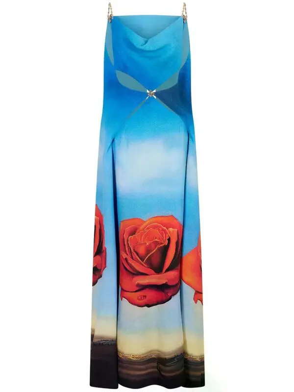 Rabanne Meditative Rose-print Maxi Dress