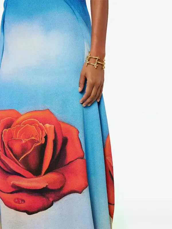 Rabanne Meditative Rose-print Maxi Dress