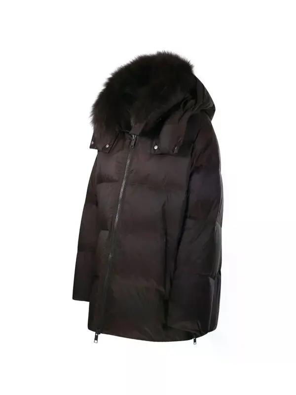 YVES SALOMON Fur-trim Hooded Puffer Jacket