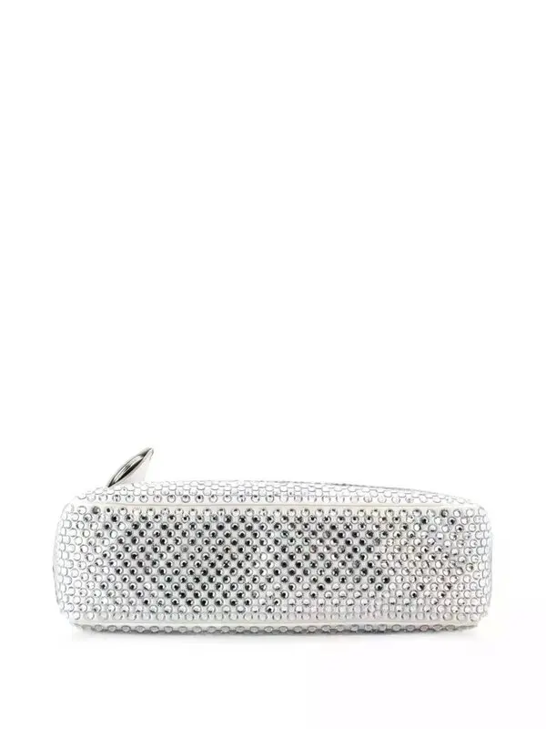 Prada Re-edition 2000 Crystal Embellished Satin Mini Hobo Bag - Silver