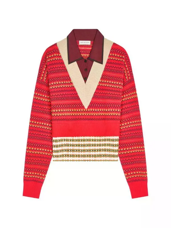 Dries Van Noten Boxy Wool Sweater - Red