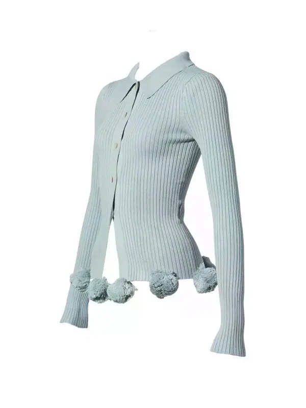 CONNER IVES Pom-pom Ribbed-knit Cardigan