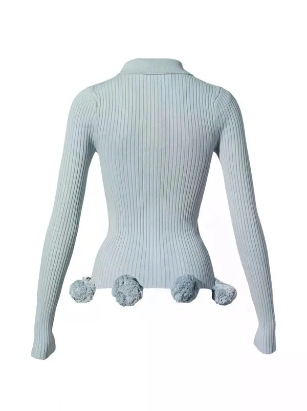CONNER IVES Pom-pom Ribbed-knit Cardigan