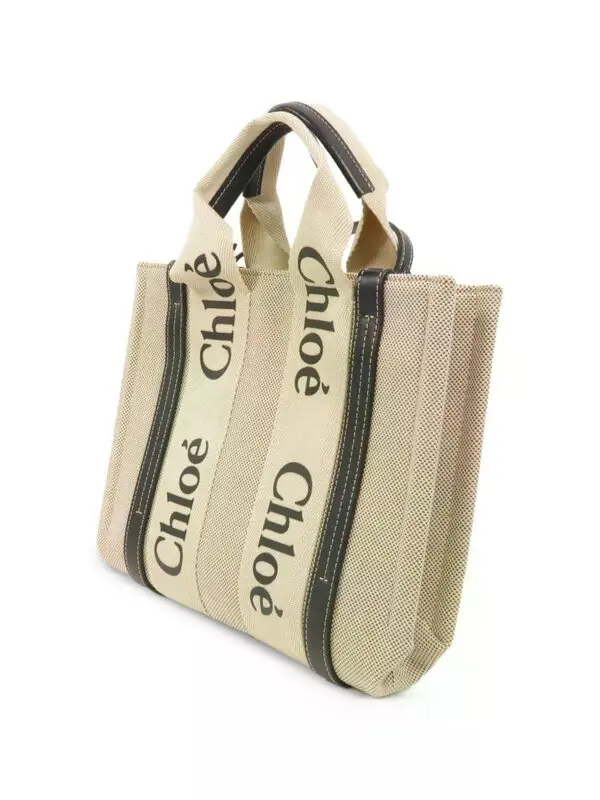 Chloé Small Woody Logo-strap Tote Bag - Neutrals