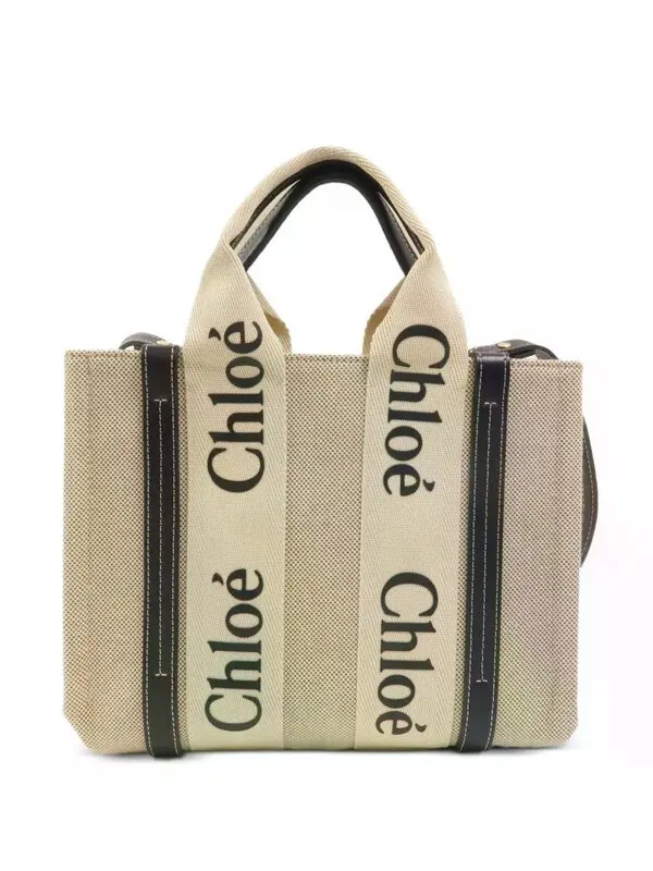 Chloé Small Woody Logo-strap Tote Bag - Neutrals