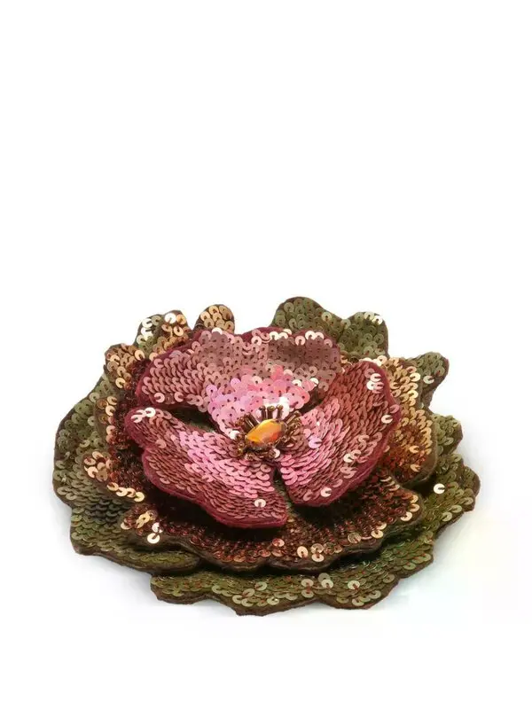 Malìparmi Sequin-embellished Flower Brooch