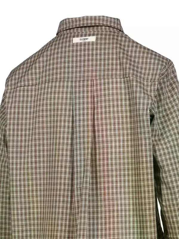GLOWNY Check Embroidered Button-up Shirt