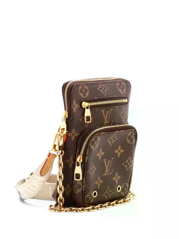 LOUIS VUITTON Utility Phone Sleeve Bag Monogram Canvas Crossbody Bag - Brown