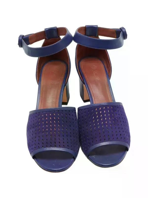Loro Piana Perforated Ankle-strap Sandals