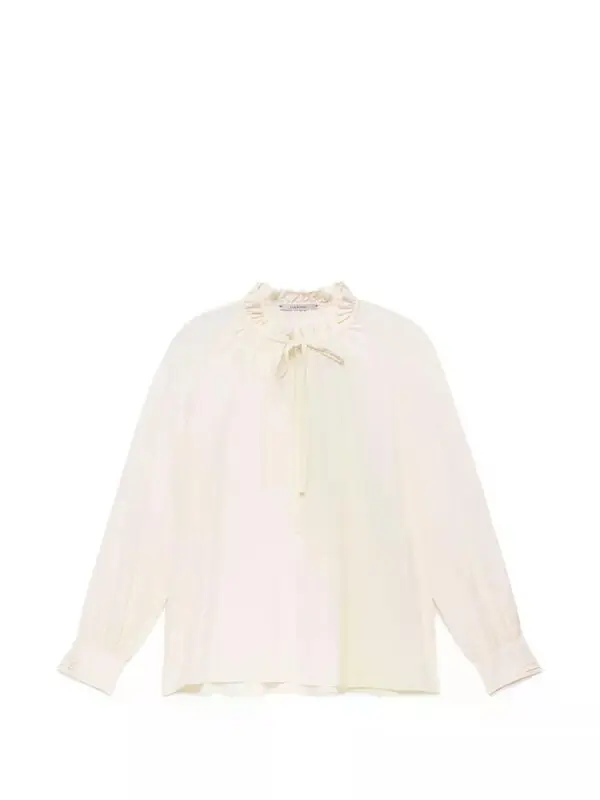 Malìparmi Ruffled Silk-blend Shirt