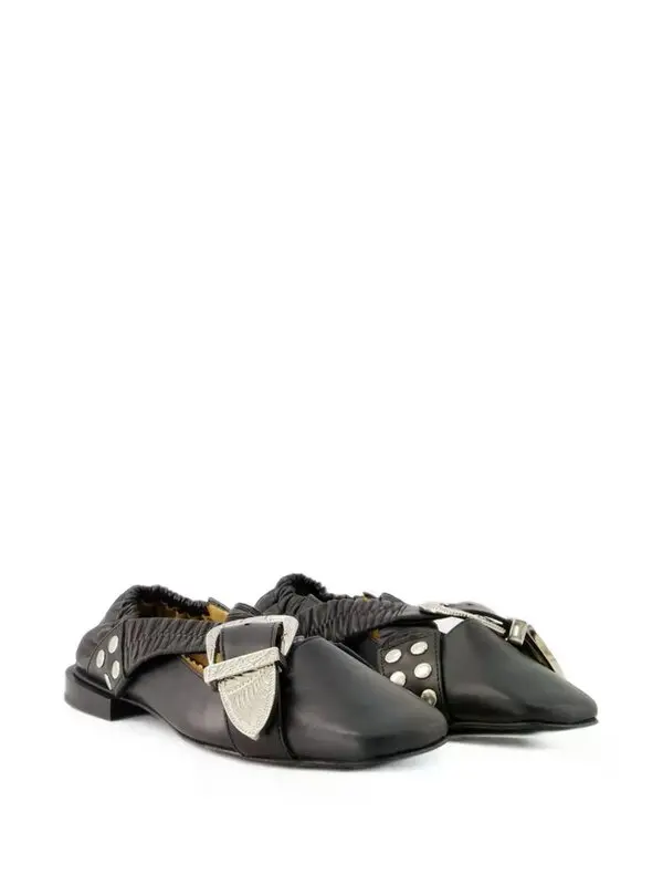 Toga Buckled Ruched Flats