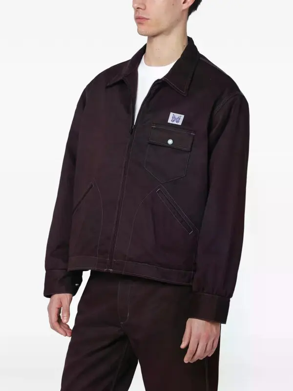 Needles Logo-appliqué Zip-up Shirt Jacket