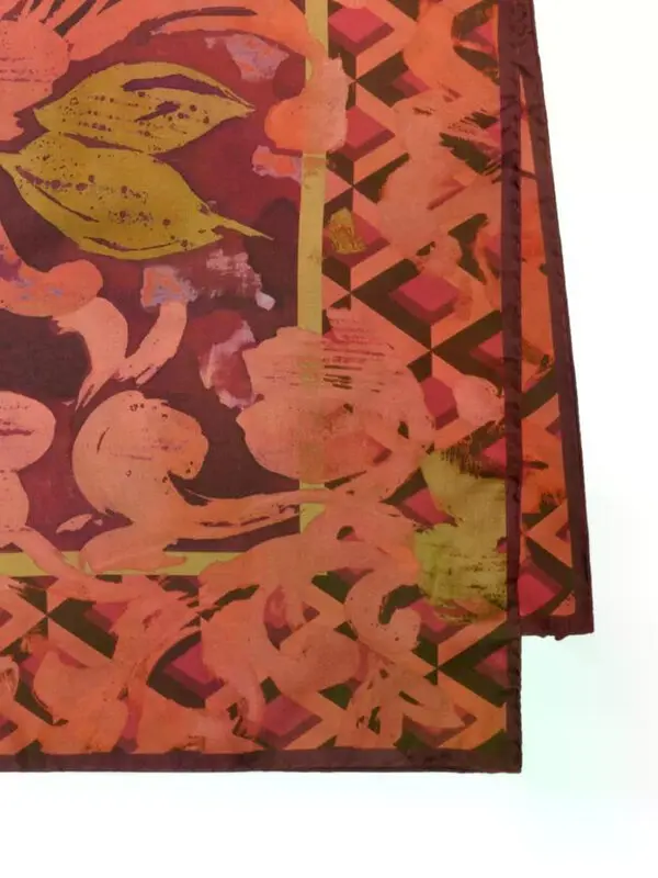 Malìparmi Floral-print Silk Scarf - Orange