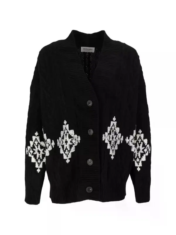 Ermanno Scervino Cable-knit Sequin-embellished Cardigan