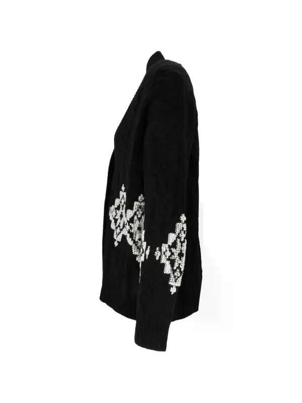 Ermanno Scervino Cable-knit Sequin-embellished Cardigan