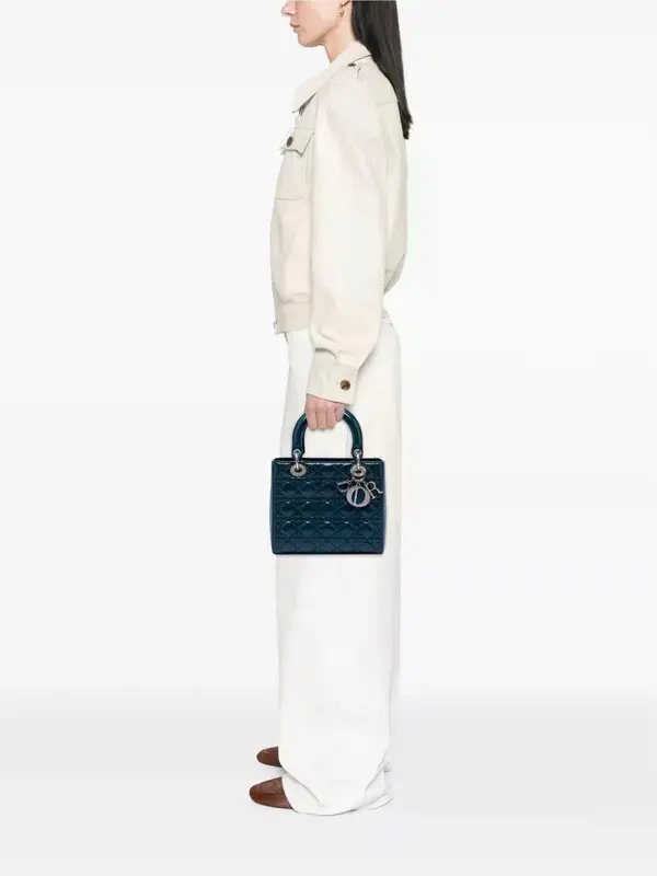 Dior 2015 Medium Patent Cannage Lady Satchel