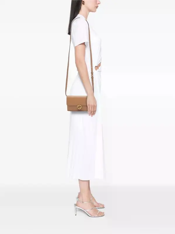 Gucci 2000-2015 Calfskin Interlocking G Wallet On Chain Crossbody Bag
