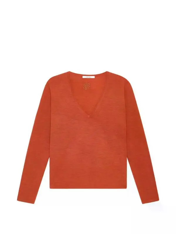 Malìparmi Rose-embroidered V-neck Sweater