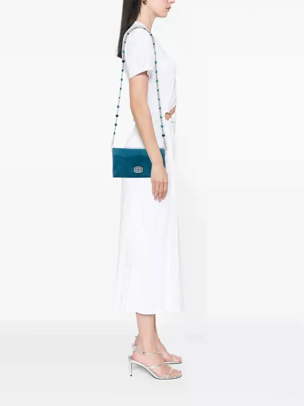 Miu Miu 2010-2026 Suede Crystal Chain Satchel