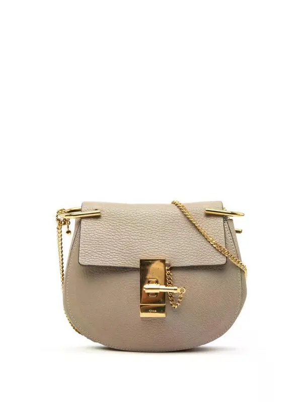 Chloé 2019 Mini Grained Lambskin Drew Crossbody Bag - Brown