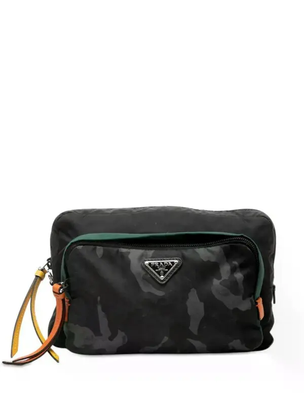 Prada 2013-2026 Tessuto Camouflage Pouch - Black