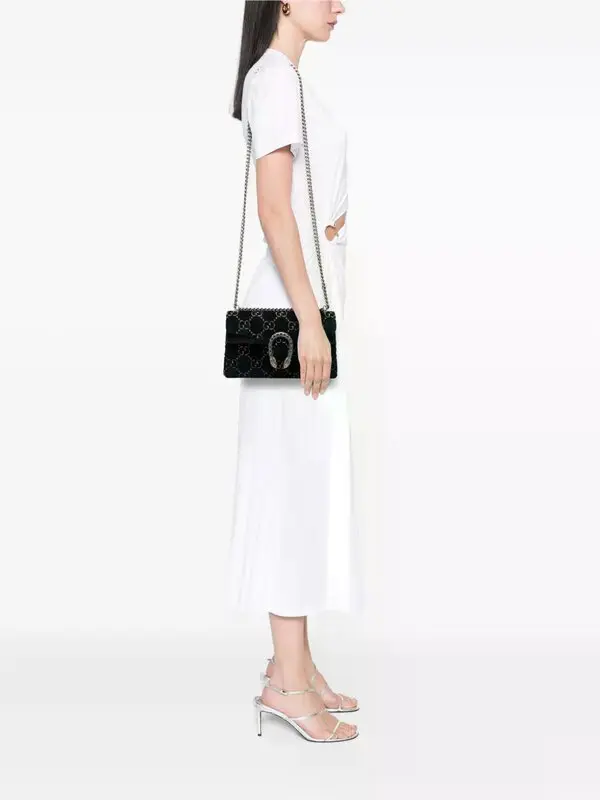 Gucci 2000-2015 Medium Gg Velvet Dionysus Crossbody Bag - Blue