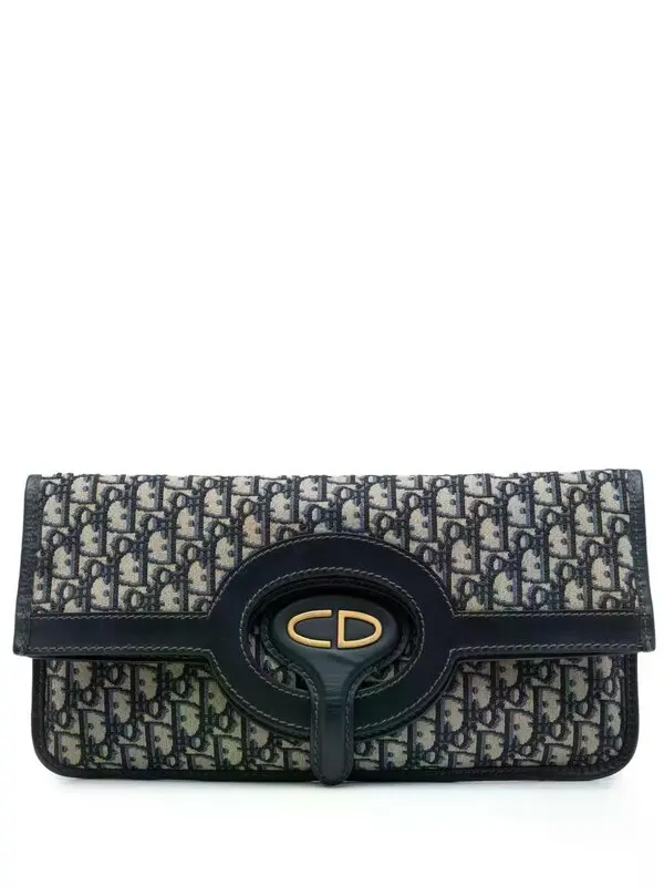 Dior 2020 Oblique Canvas Fold Over Clutch Bag
