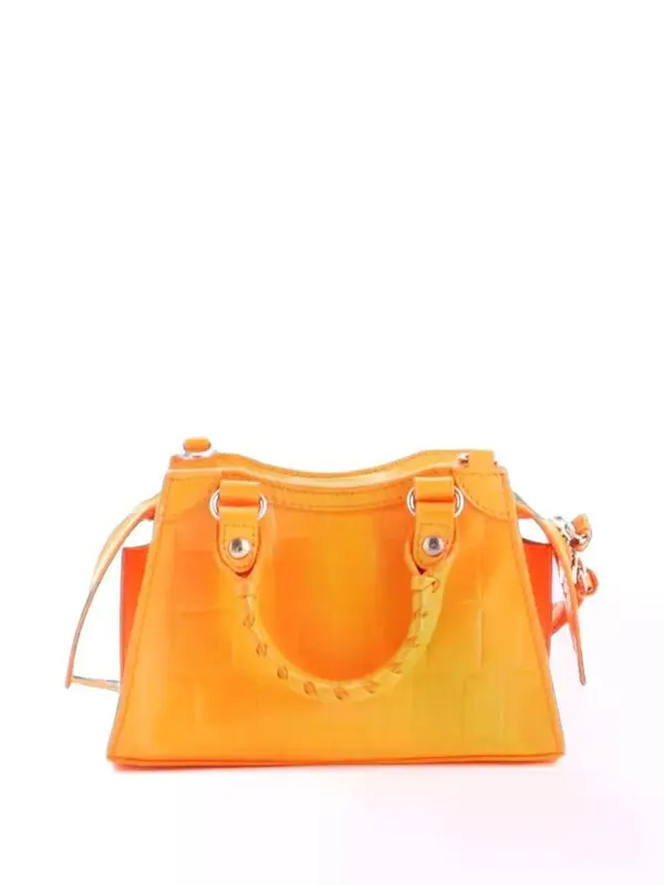 Balenciaga Neo Classic City Bag Crocodile Embossed Leather Nano Crossbody Bag - Orange