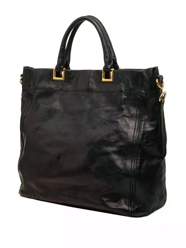 Prada 2000-2013 Glace Calf Open Convertible Tote Satchel