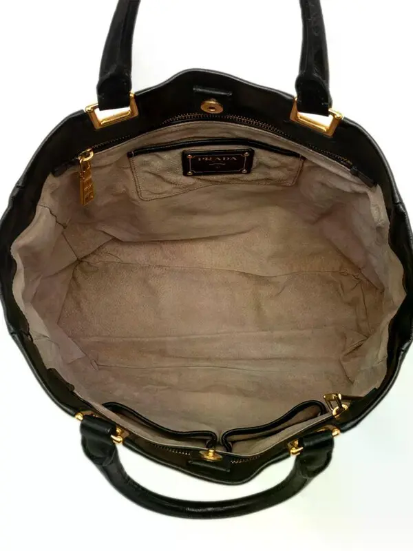 Prada 2000-2013 Glace Calf Open Convertible Tote Satchel