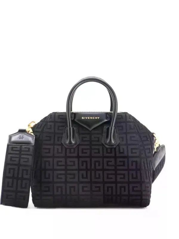 Givenchy Antigona Bag 4g Embroidered Canvas Mini Crossbody Bag - Black