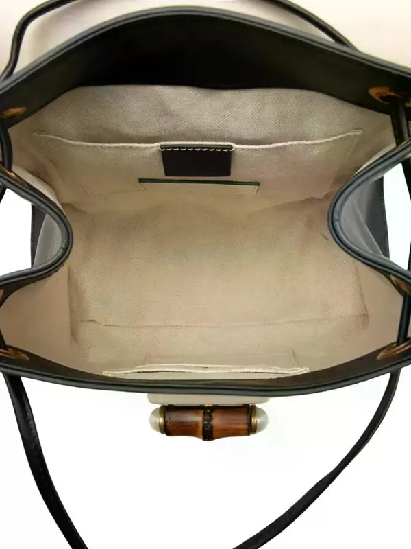 Gucci 2000-2015 Pearl Studded Calfskin Bamboo Nymphaea Backpack