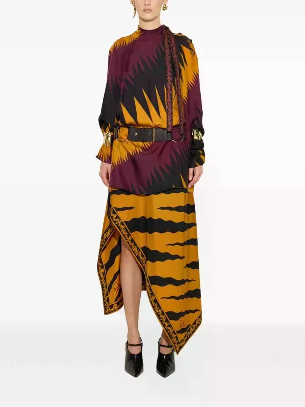 Emilio Pucci Drago Print Silk Dress - Orange