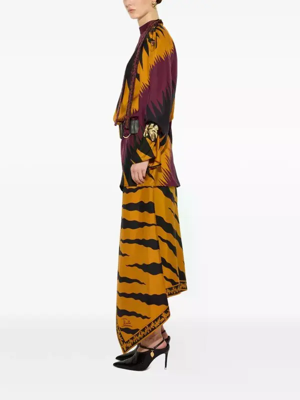 Emilio Pucci Drago Print Silk Dress - Orange