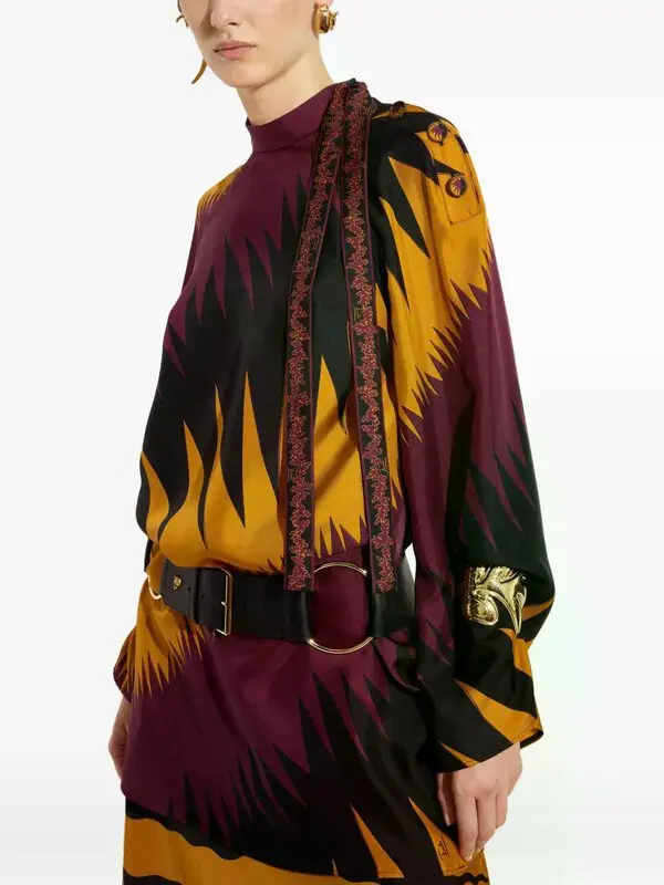 Emilio Pucci Drago Print Silk Dress - Orange