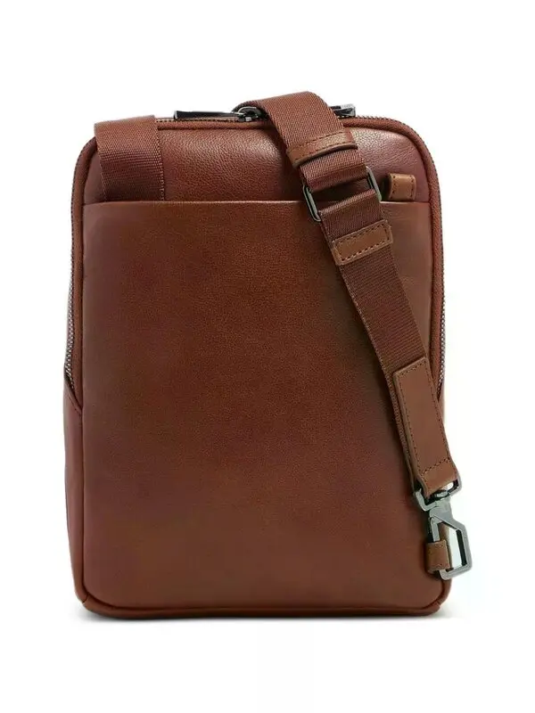 PIQUADRO Logo-plaque Leather Messenger Bag