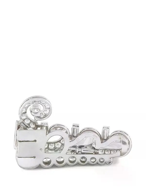 LB EXCLUSIVE Diamond Scroll Brooch