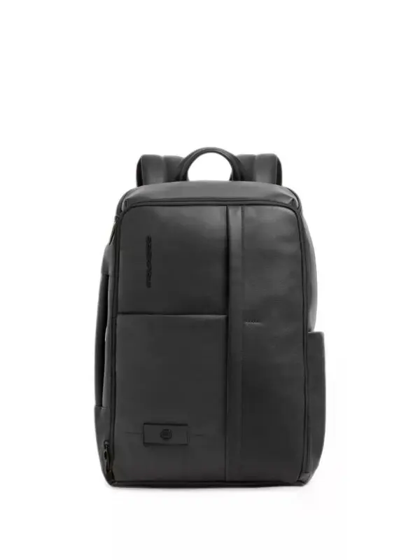 PIQUADRO Logo-embossed Leather Backpack