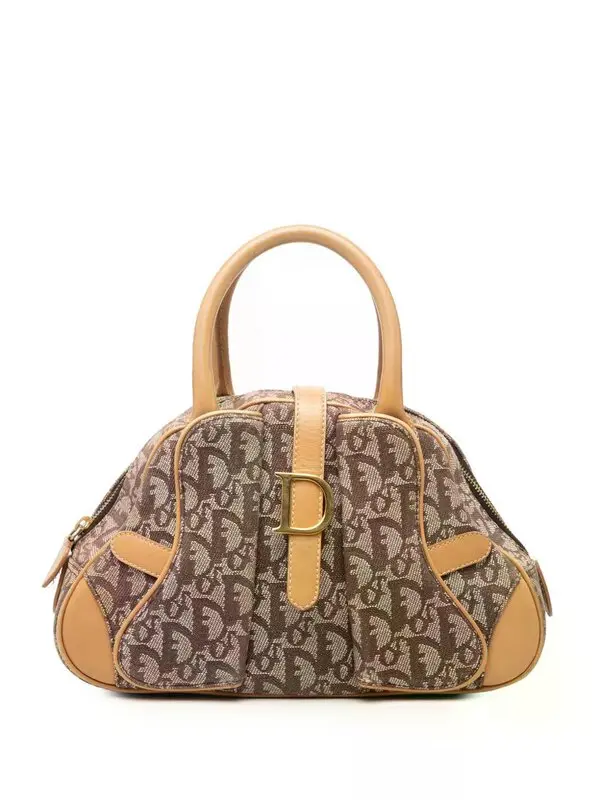 Dior 2011 Mini Diorissimo Canvas Double Saddle Bowler Bag Handbag - Brown